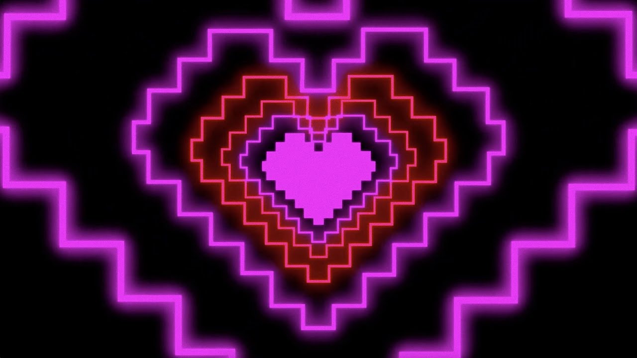 Pixel Heart Tunnel/ Cozy Loop Neon Lights Tunnel Background - YouTube