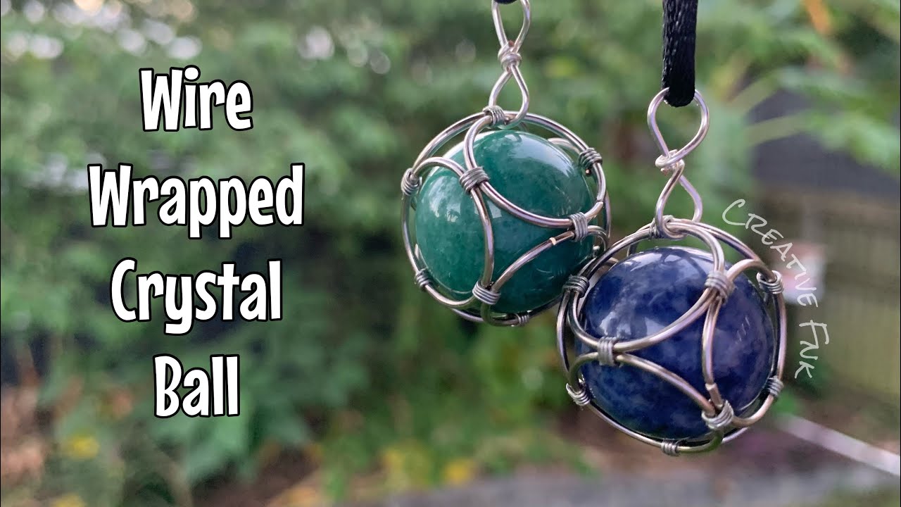How to wire wrap a crystal ball - cube pendant 🔮 - YouTube