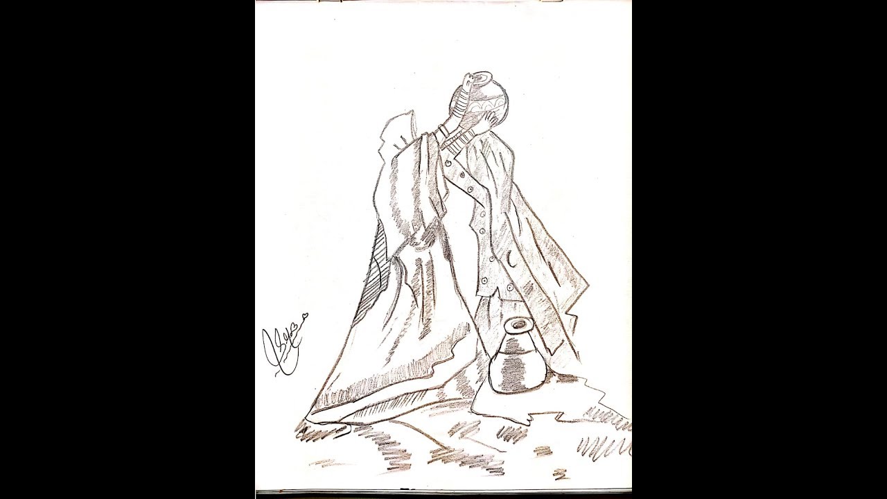 HOW TO DRAW A GIRL WITH POT PENCIL SHADING STEP BY STEP - YouTube