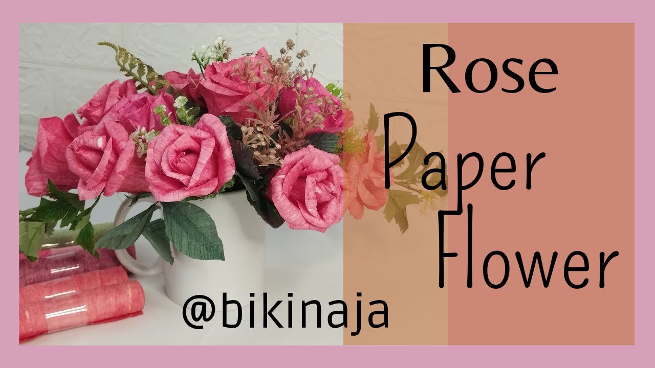 Membuat bunga mawar merah dari kertas||untuk buket||tutorial mawar ...