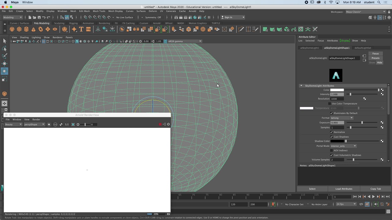 Skydome Light in Maya - YouTube