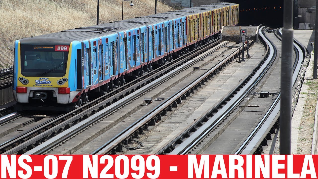 Metro De Santiago | NS-07 N2099 con publicidad Marinela - YouTube