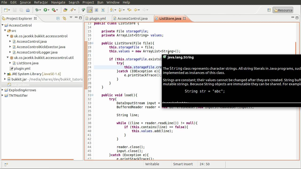 Java Bukkit Plugin Tutorial Data Storage Banning Plugin [part 02