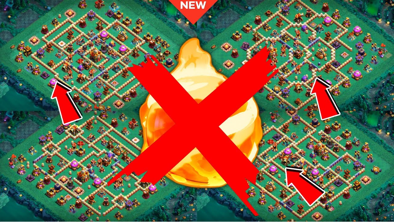 TOWN HALL 16 ANTI FIRE BALL TH16 LEGEND BASE LINK | ANTI 2 STAR TH16 ...