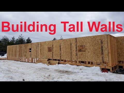 How To Stand Up Tall Framed Walls - YouTube