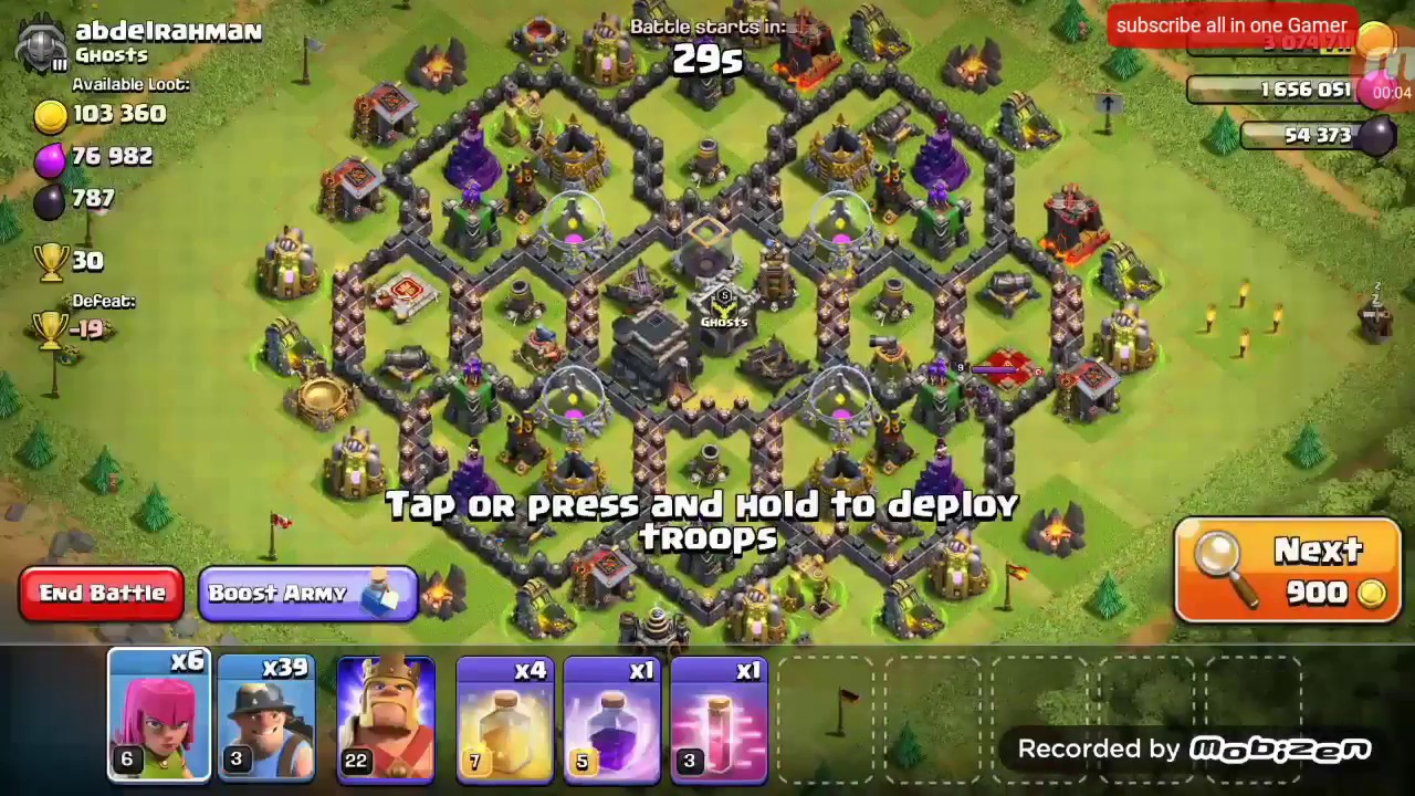 Th10 full max base 2star with out queen - YouTube
