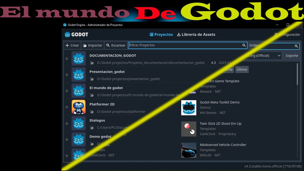 Conoce la pantalla de proyectos de godot || El Mundo de Godot # 2 - YouTube