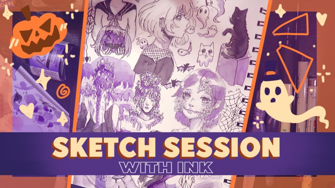 Halloween and Inktober Themed Sketch Spread! 👻 ️ || Spooky Drawing ...