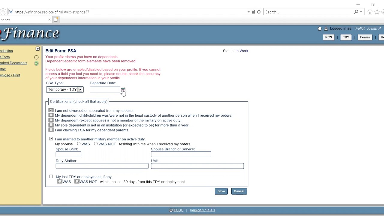 e-Finance: Family Separation Allowance - YouTube