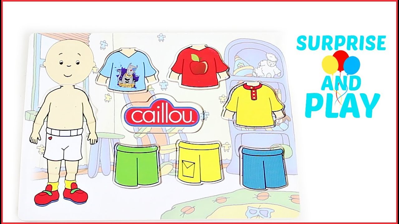 Learn Colors with Caillou's Dressing Puzzle - YouTube