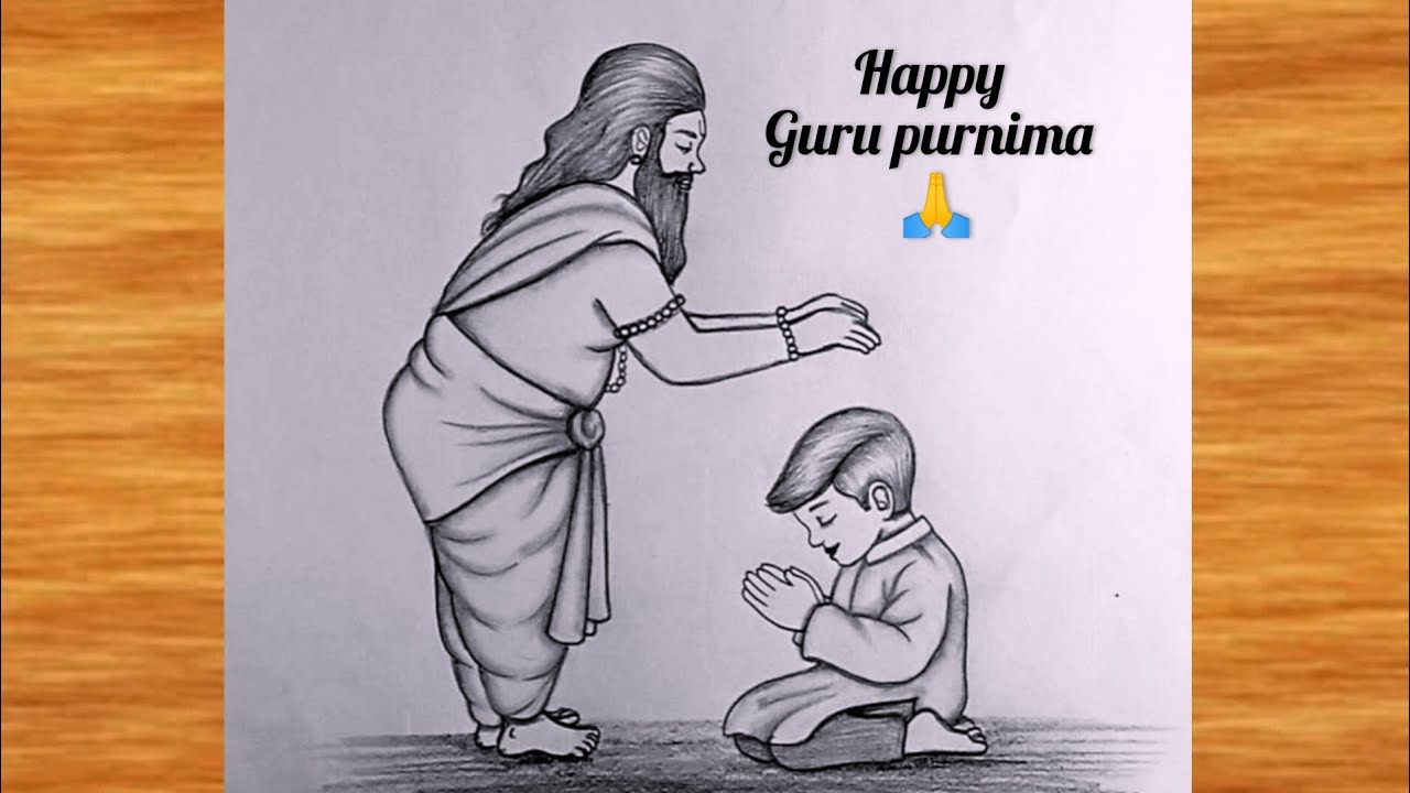 Guru Purnima Special Drawing || गुरु पूर्णिमा का चित्र ||guru and ...