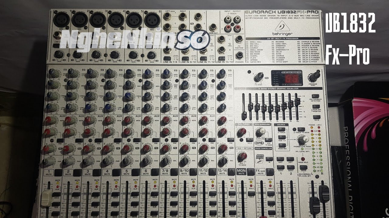Mixer Behringer Eurorack UB 1832FX Pro bắt mắt nhỏ gọn 18 line - YouTube