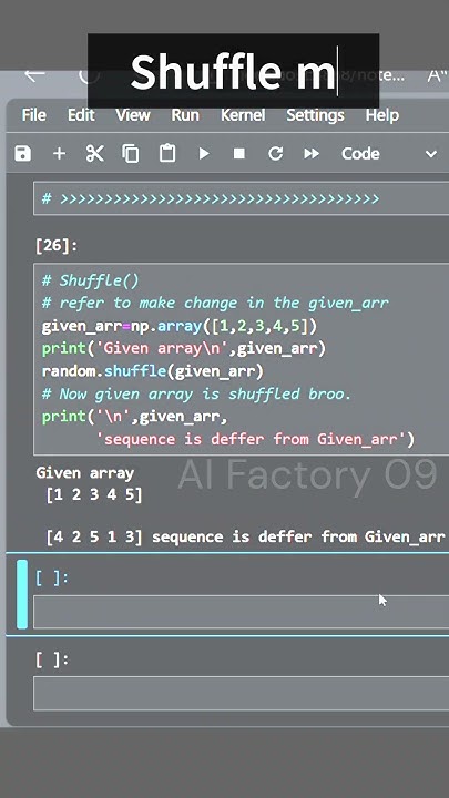 Shuffle Method Permutation Method For Array In Numpy With Python Short Python Education
