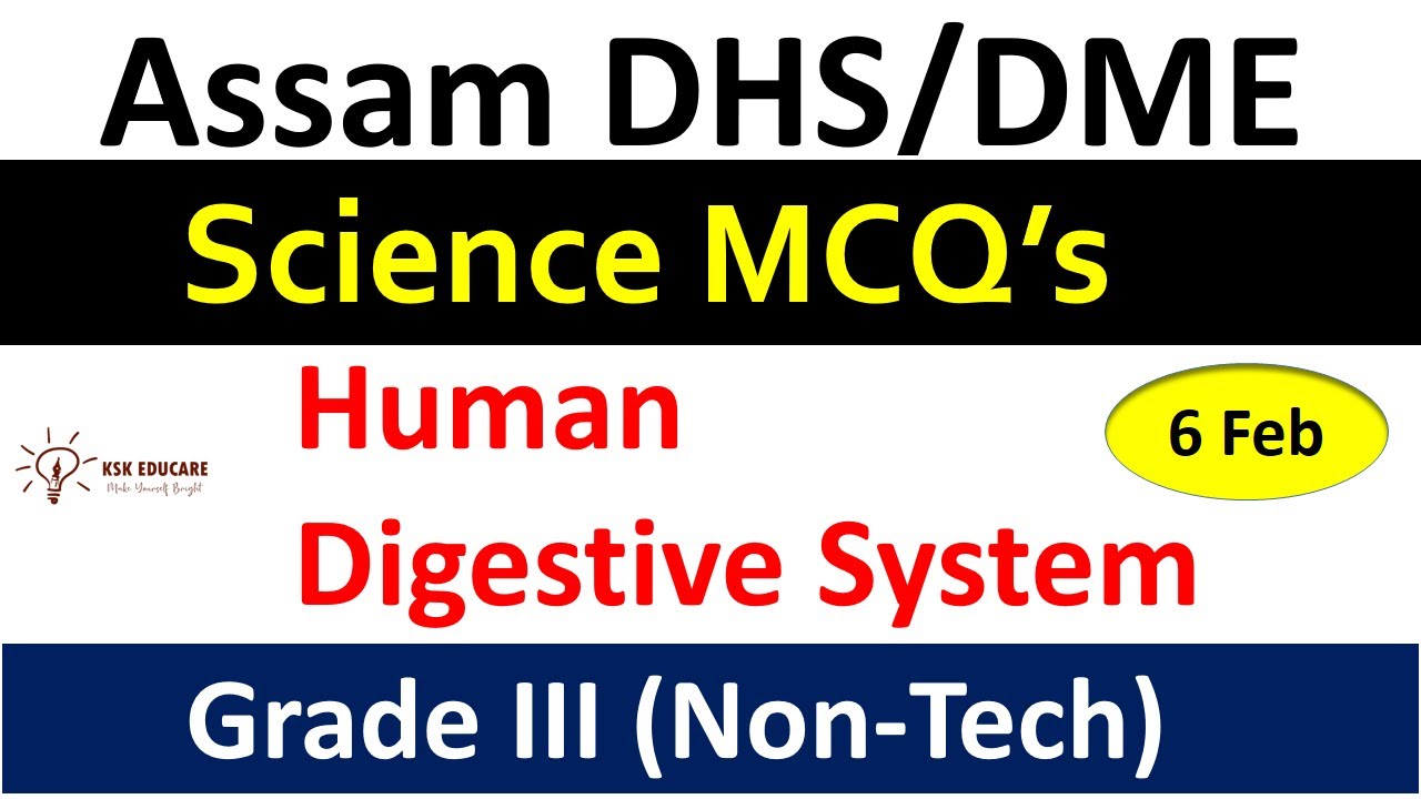 DHS Science Questions and answers || Human Digestive System MCQ in ...