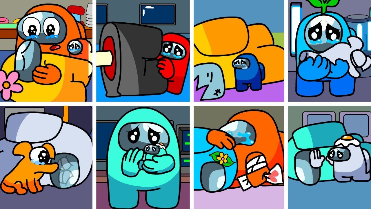 8 AMONG US SAD ANIMATIONS - DAD CREWMATE & SON & PETS - YouTube