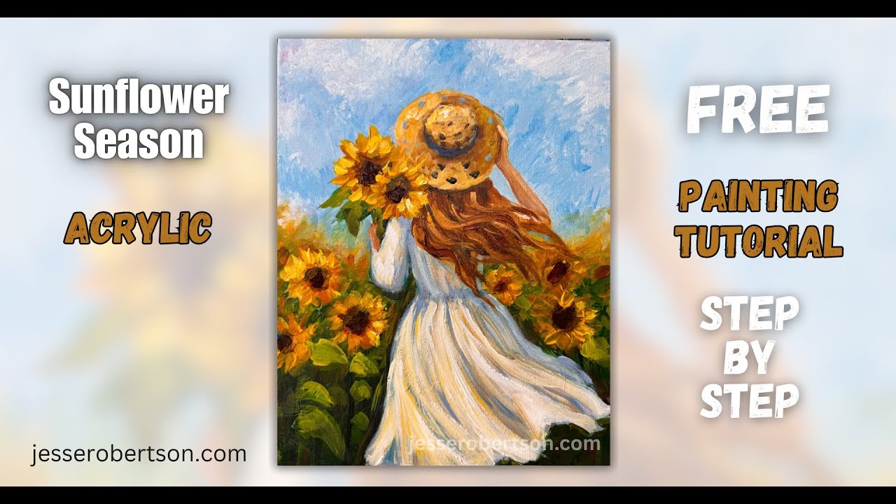 Acrylic Painting Tutorial | Sunflower Season 🌻 - YouTube