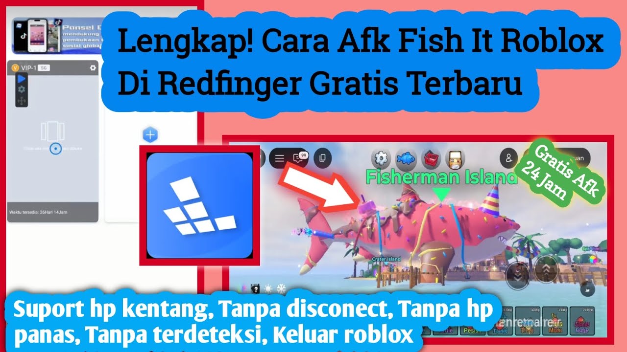Terbaru‼️Cara Afk Fish It Roblox Menggunakan Redfinger Gratis | Apk Afk ...