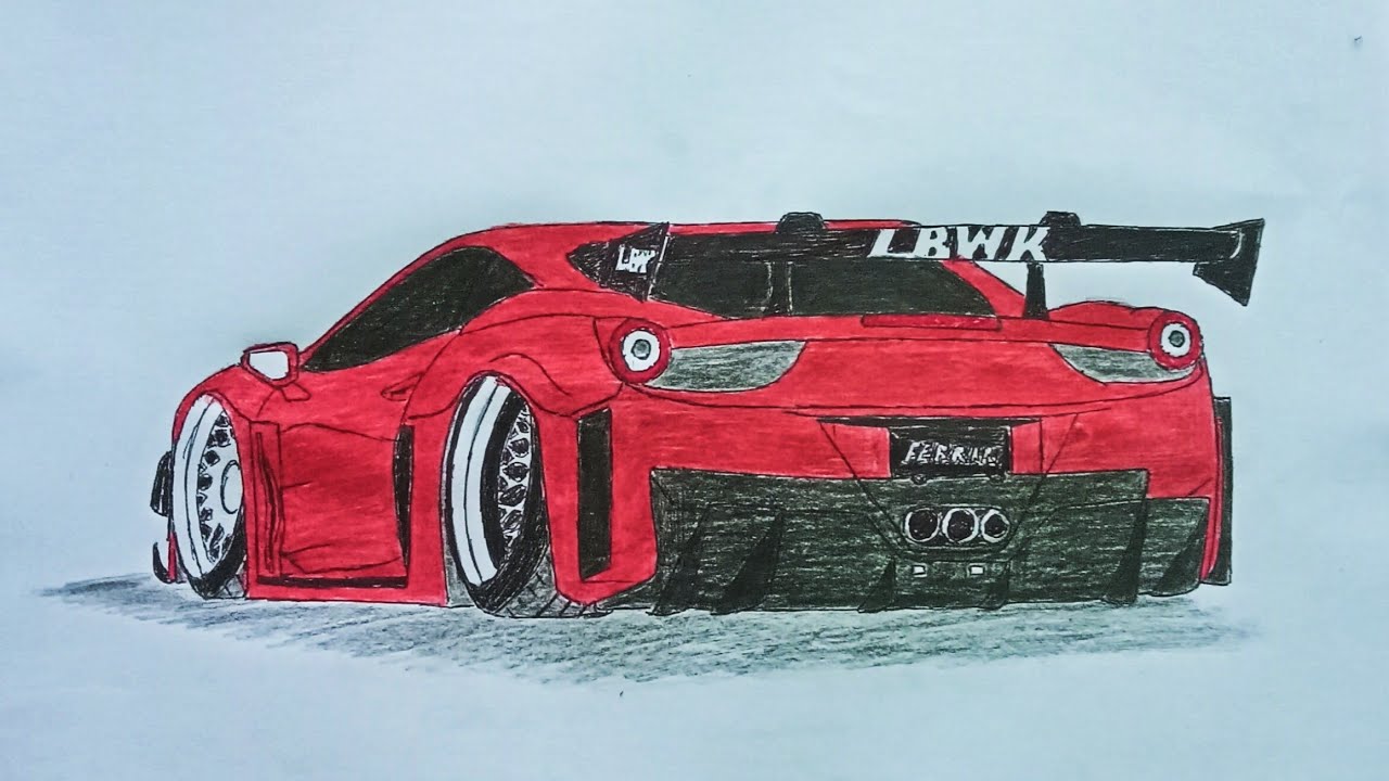 Menggambar Dan Mewarnai Mobil Ferrari 458-Cara menggambar Mobil Ferrari ...