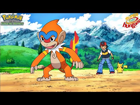 Ash Chimchar Evolves into Monferno 🔥!| Pokemon : DP Galactic Battles | Pokemon in hindi