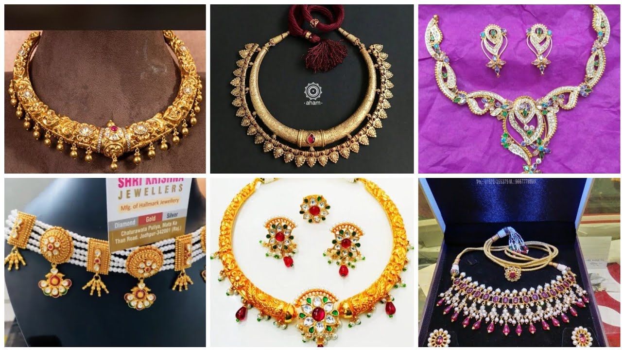 Rajputi jewellery design | hasli set design| Rajputi Chik set ki design ...