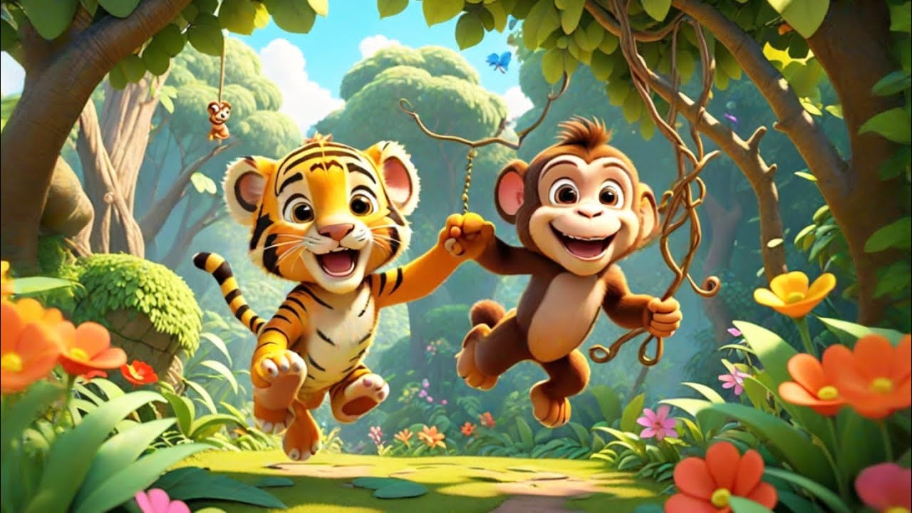 🌟 Baby Tiger Stripes Story 🐅 | Jungle Adventure Poem for Kids | Fun ...