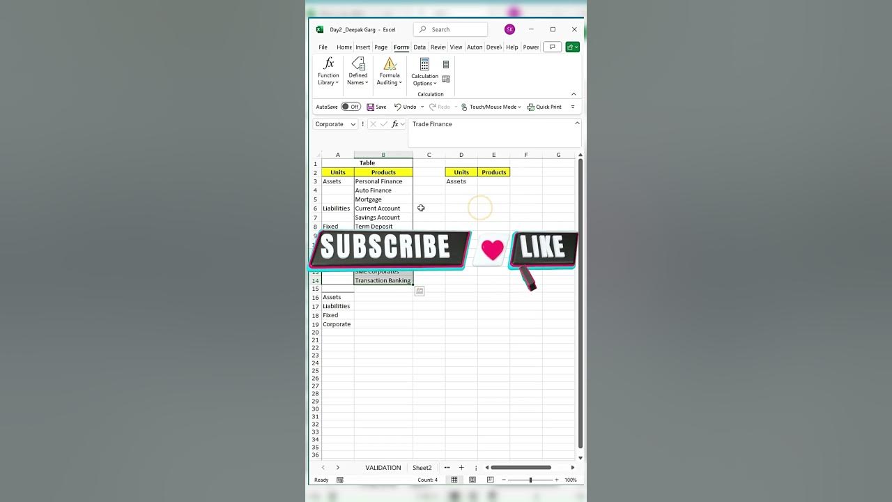 Dependent Dropdowns in Excel Using INDIRECT & Named Ranges! 📊🔥 - YouTube