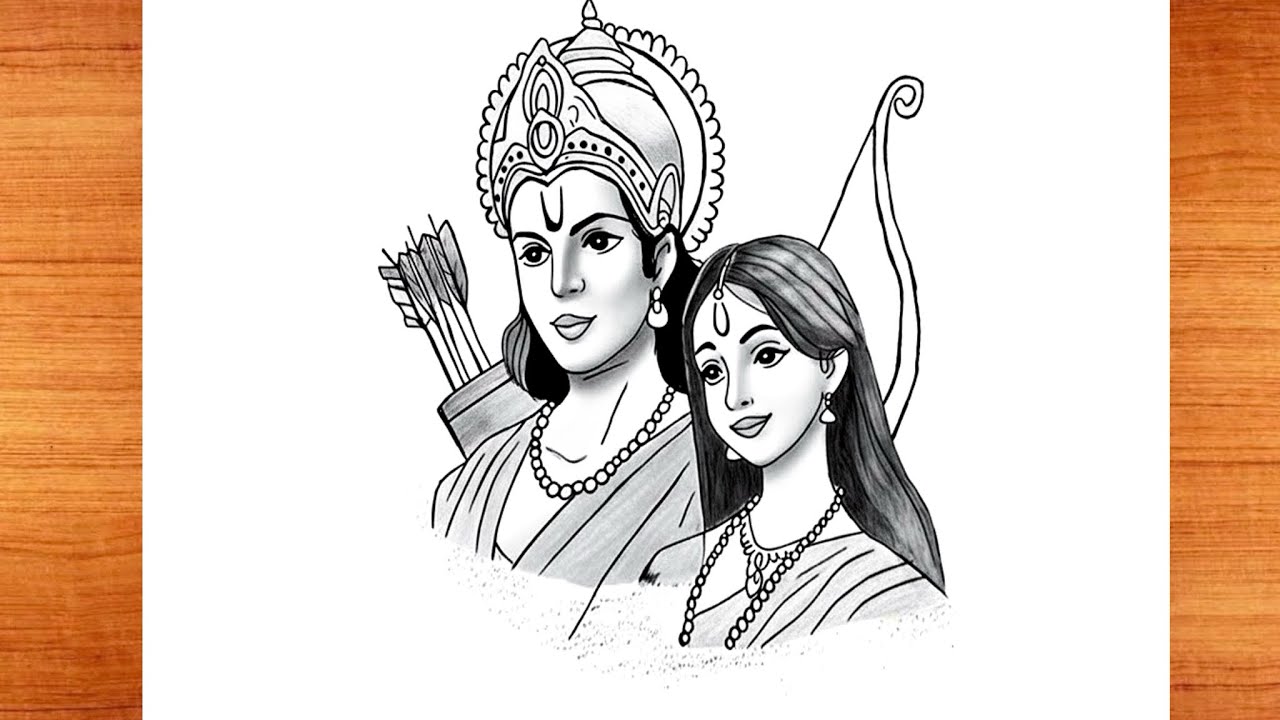 How to Draw Siya Ram Easily ️ | Step by Step Drawing Tutorial - YouTube