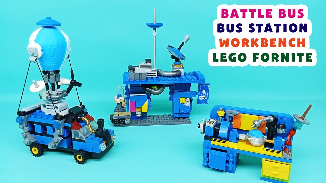 048 Moc Lego 77073 Battle Bus Fortnite and Workbench Fortnite Bus ...