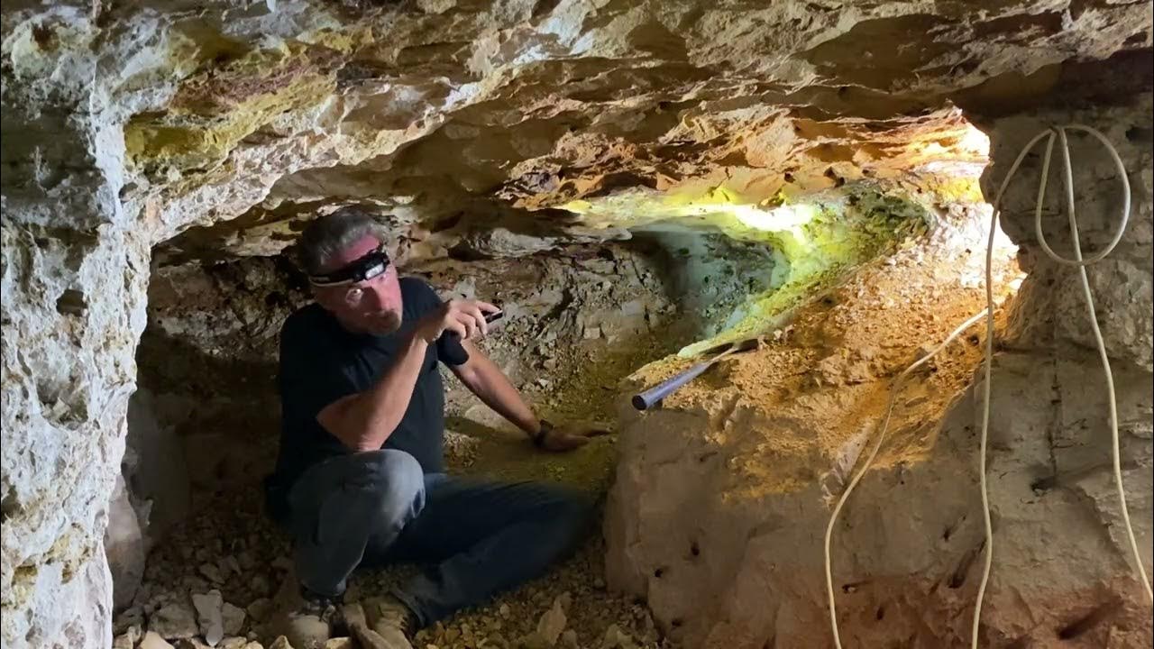 Sitting on some mullock in a tunnel at The Comet boulder opal mine in Koroit - YouTube