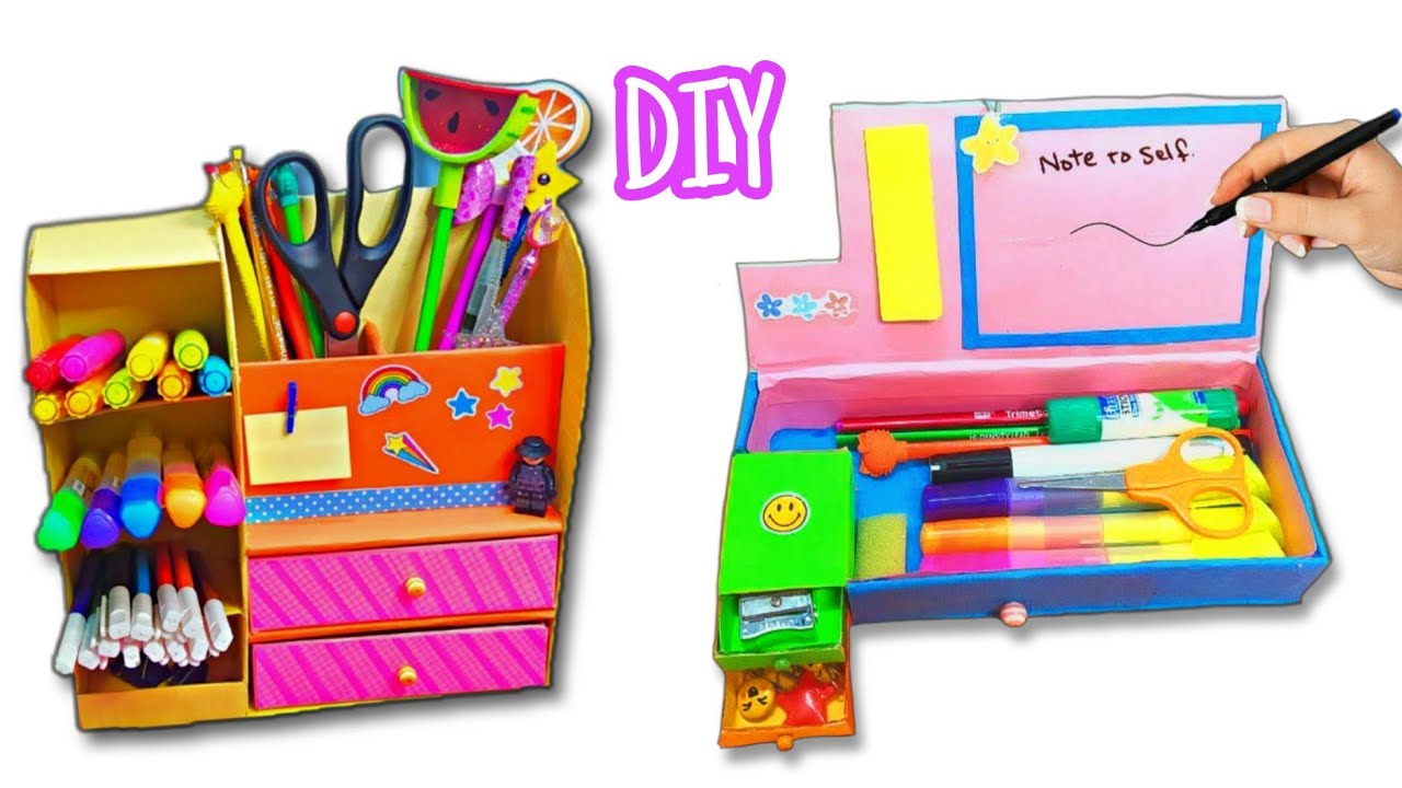 Easy DIY Table Organizer Ideas for Stationary and School Supplies ...