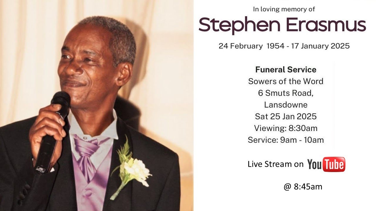 In loving memory of Stephen Erasmus - YouTube