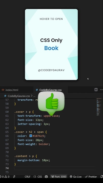 📖 3D Flip Book Card Effect | HTML & CSS #webdevelopment #coding #hovereffect #shorts - YouTube