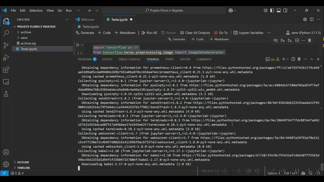 3 - Instalação do ipykernel, jupyter notebook, seaborn e scikit learn ...