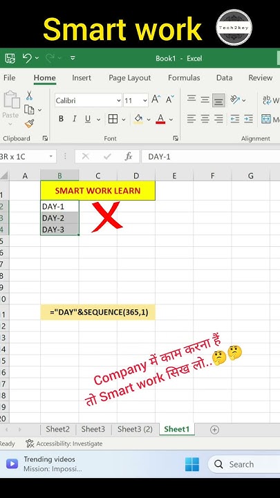 Excel tutorial #excel #exceltutorial #shorts #shortsfeed #viralshorts #trendingshorts - YouTube