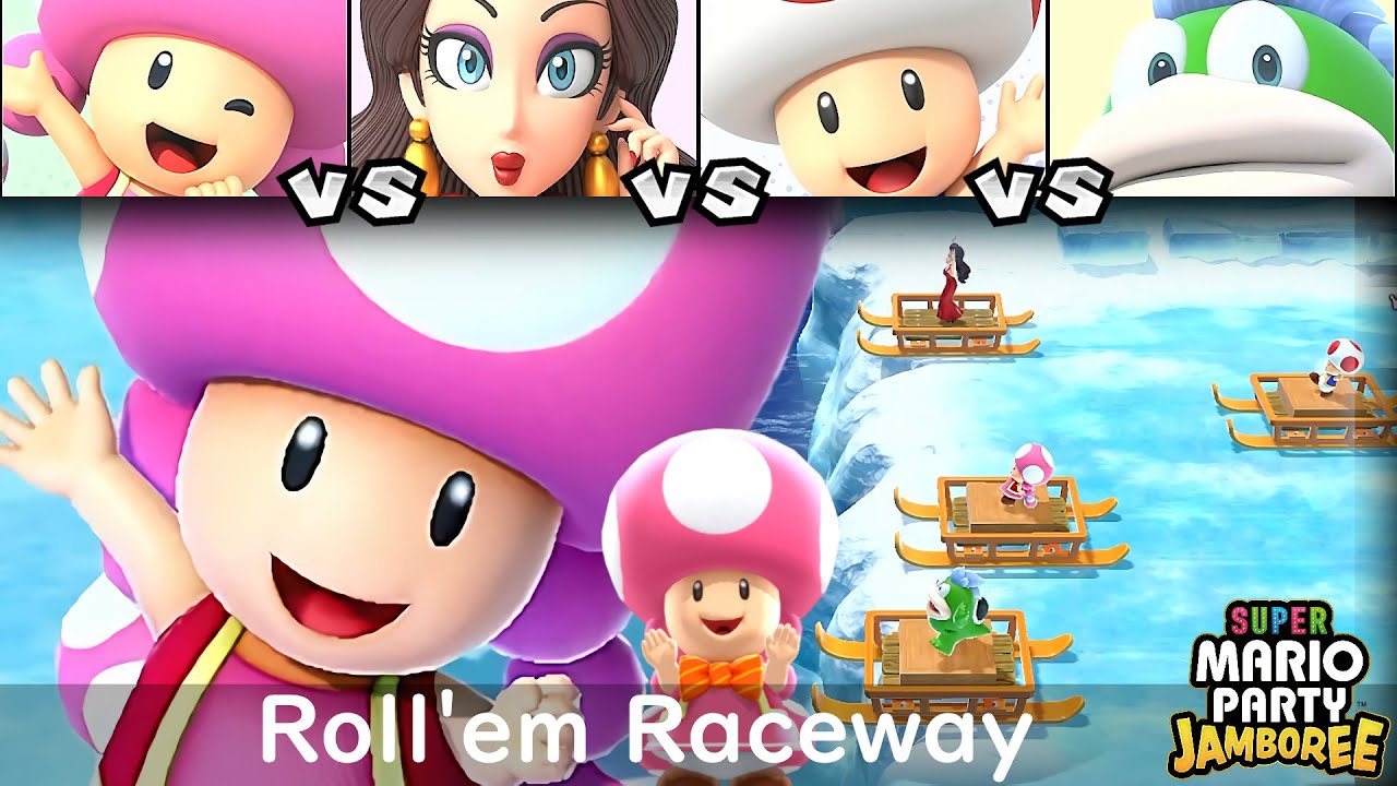 Super Mario Party Jamboree Toadette vs Pauline vs Toad vs Spike in Roll ...