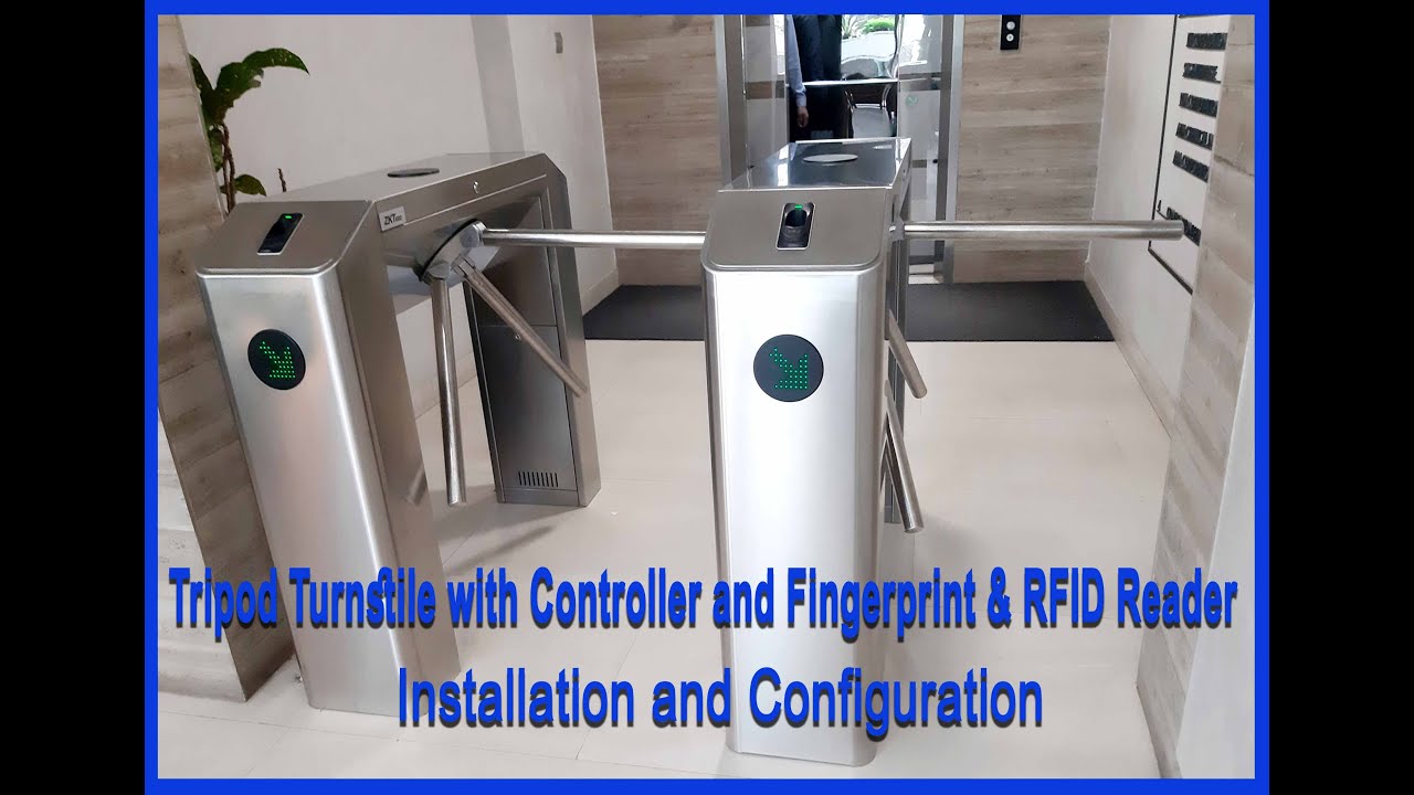 Tripod Turnstile With Controller And Fingerprint & Rfid Reader