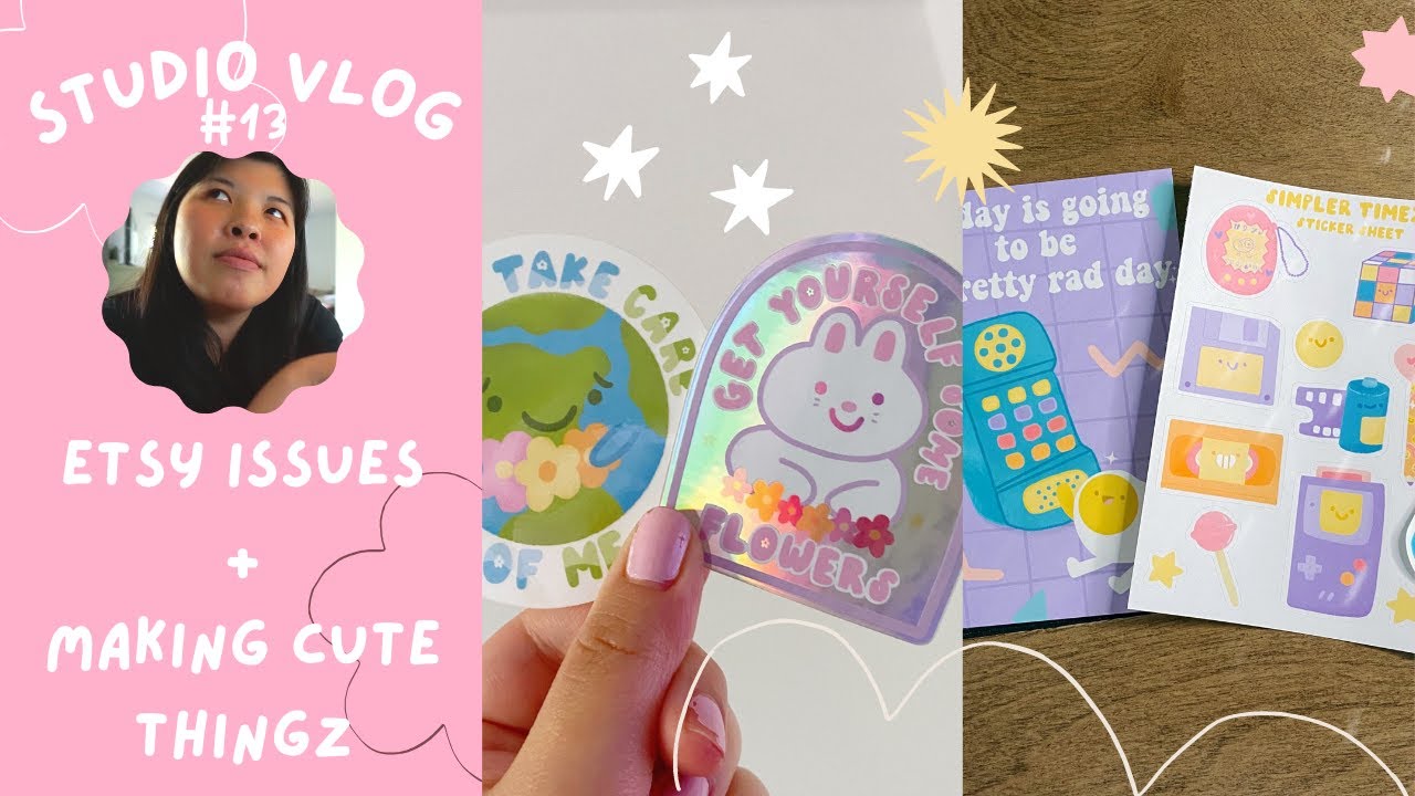 STUDIO VLOG #13 ETSY ISSUES, MAKING CUTE THINGZ, WORKSPACE REFRESH ...
