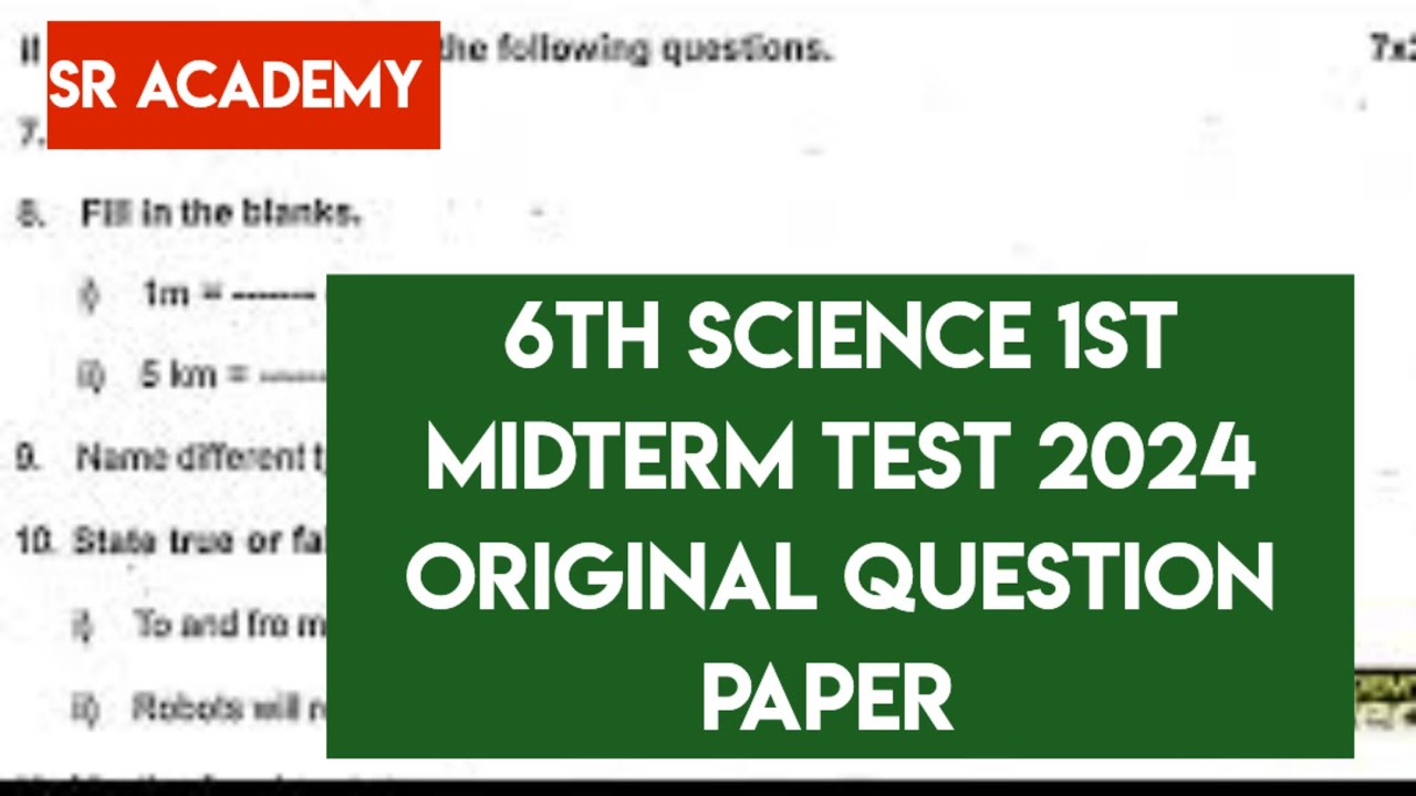 6th science 1st midterm test 2024 original question paper private ...