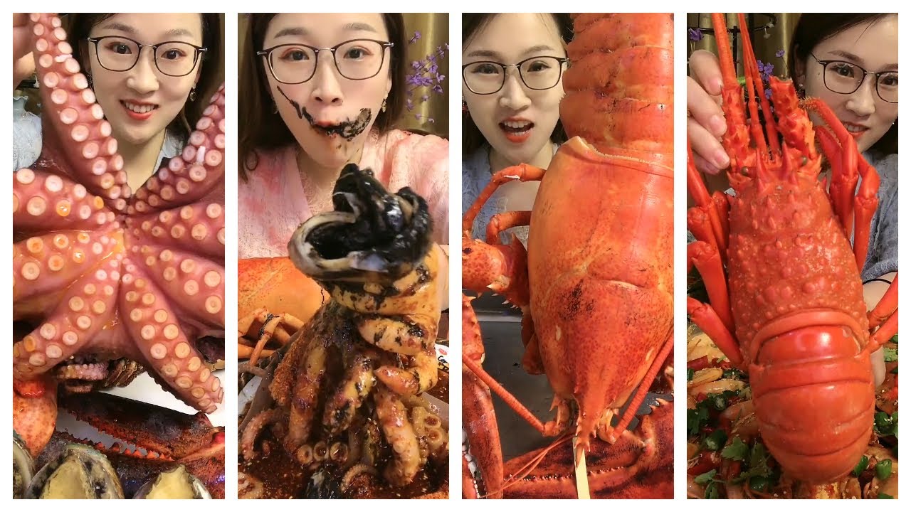 ASMR Eating Huge Octopus and Lobster - Mukbang eating show - YouTube