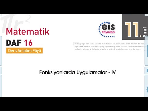 Fonksiyonlarda Uygulamalar, 16. Föy, EİS Daf, 11. Sınıf,Parabolun Tepe Noktası