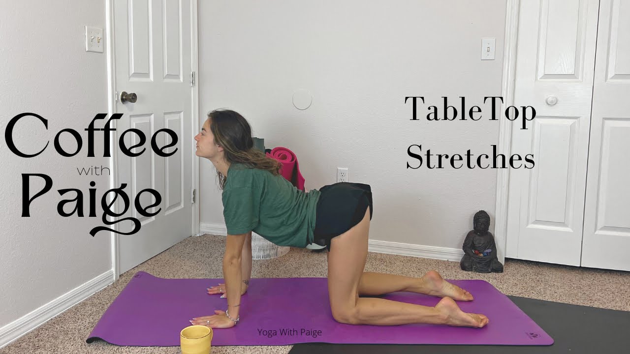 Morning Spine Movement // Tabletop Stretches // Coffee With Paige - YouTube
