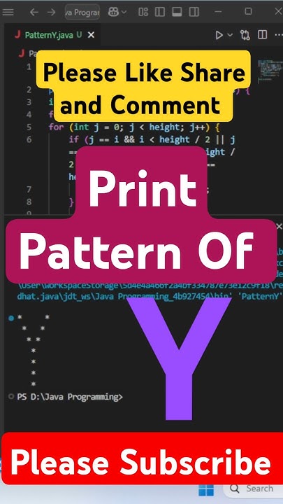 How to Print Character 'Y' in Java | #shorts #java #coding #codingshorts #shortsvideo #viralcode ...