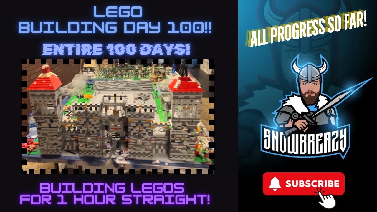 Building A Lego Castle for 100 days straight! Special 1 Hour supercut ...