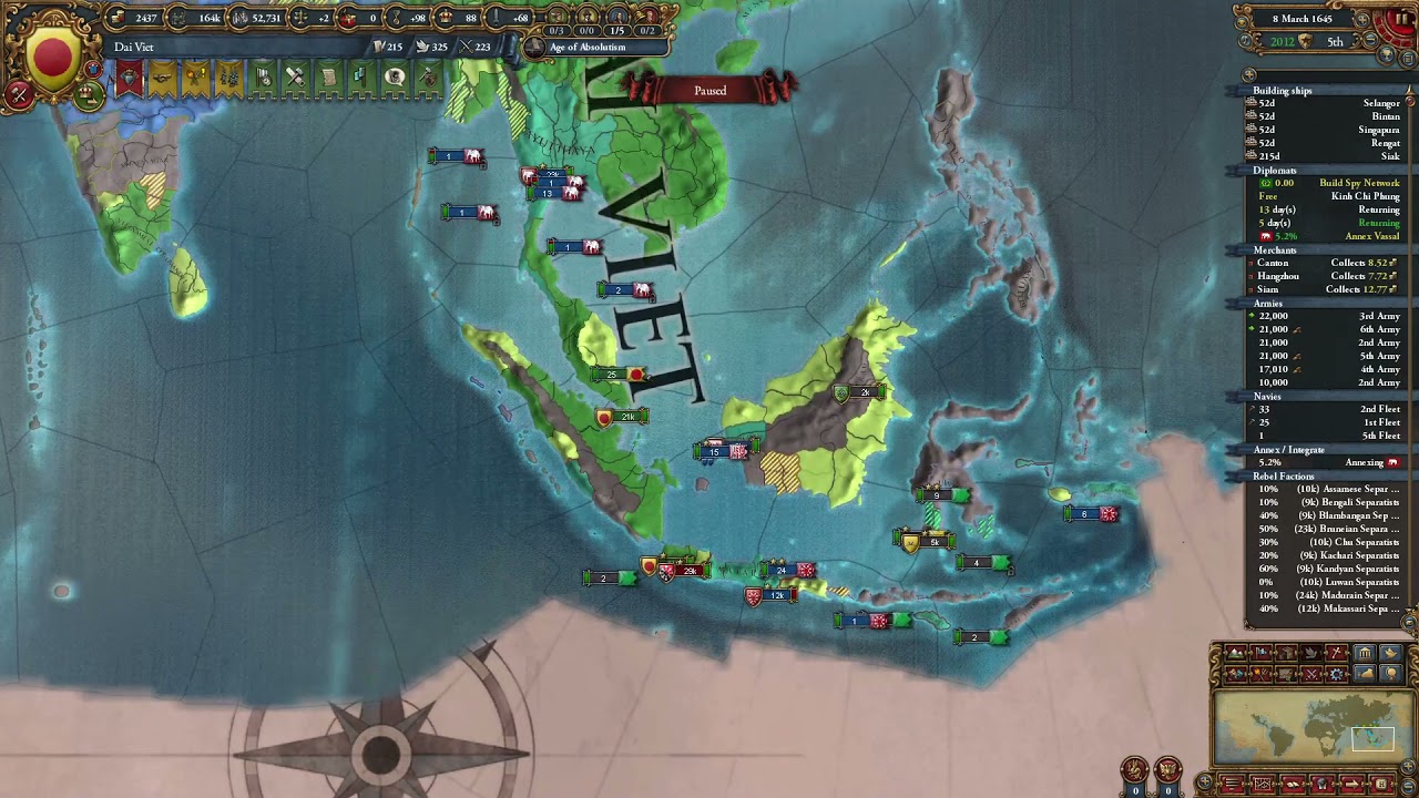 Dai Viet Conquests - EU4 Leviathan Full DLCs - Part 11 - Dai Viet Shun ...