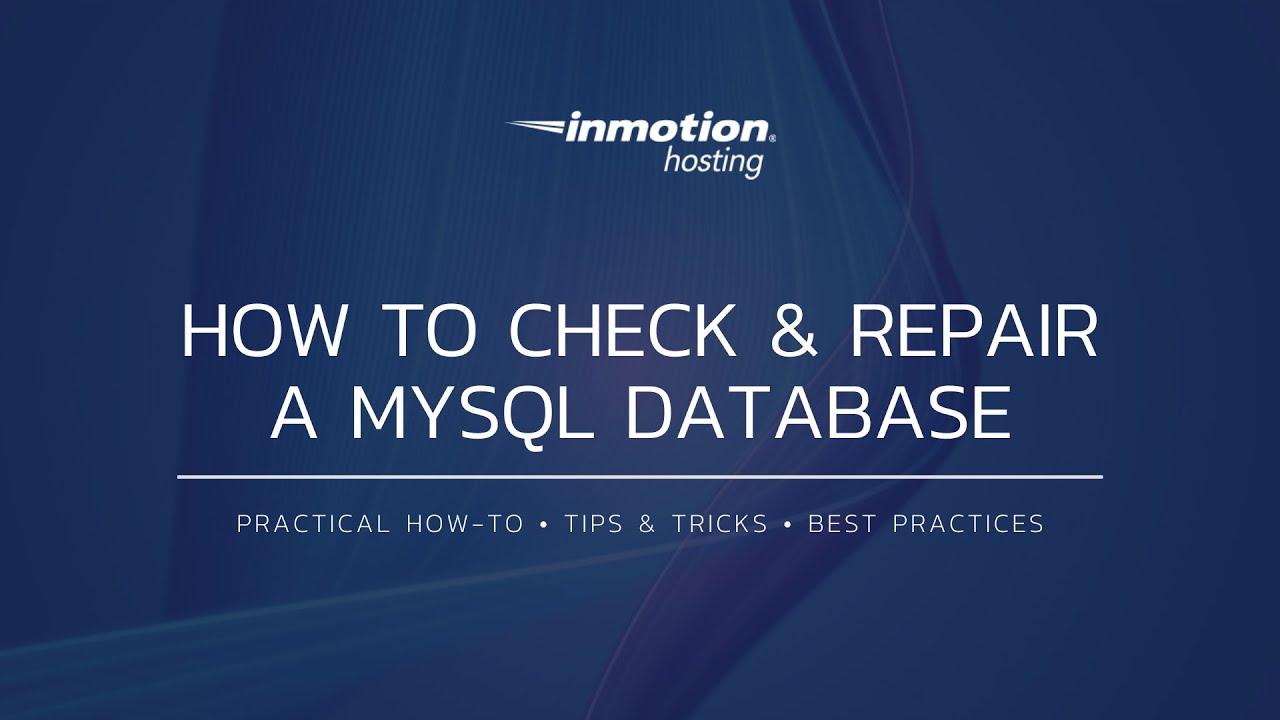 How To Check And Repair A Mysql Database In Cpanel Youtube