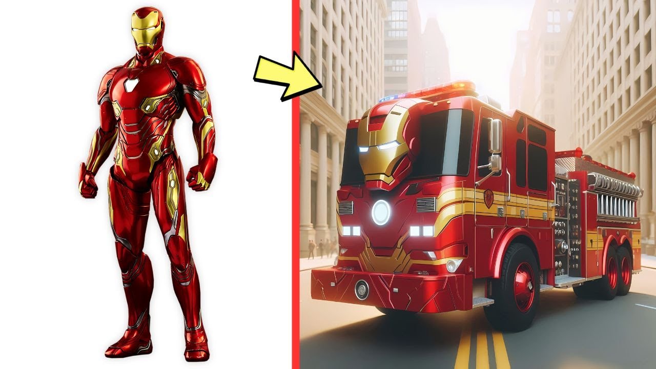 AVENGERS But FIRE TRUKS 🚒 VENGERS 🔥 All Characters (marvel & DC) 2024💥 ...