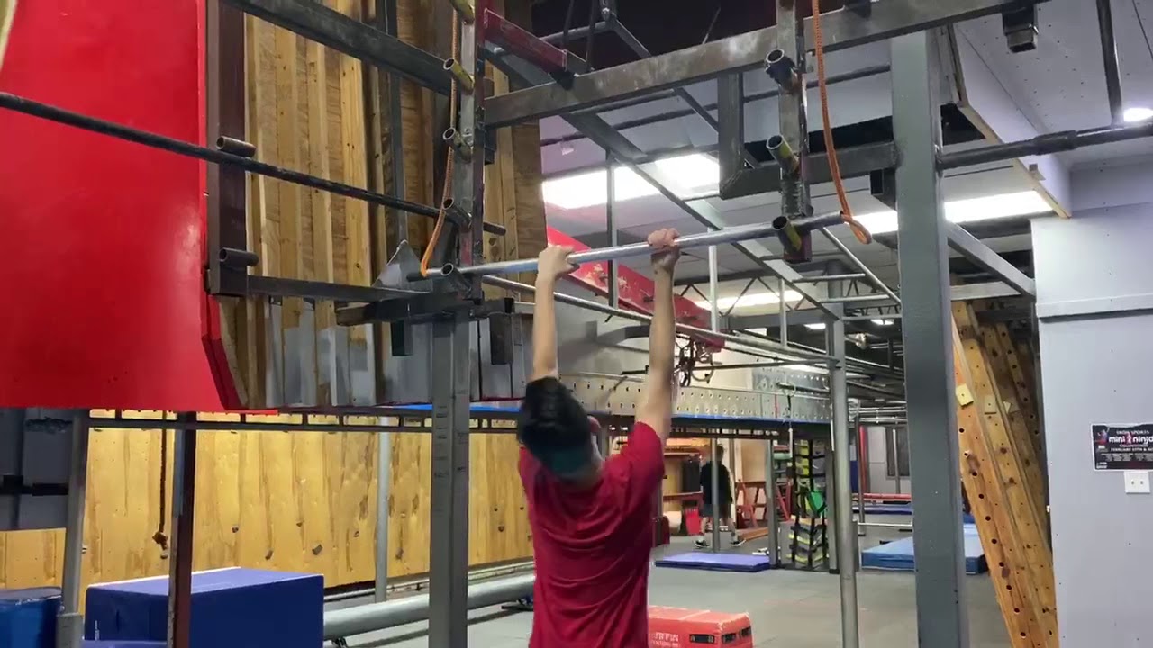 Getting two salmon ladders at America Ninja Warrior training - YouTube