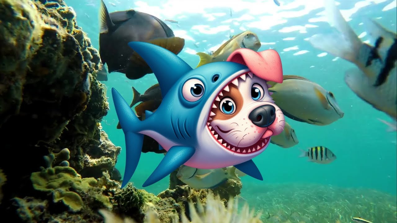 #dog Cão Shark: Uma aventura aquática #babyshark #doglovers - YouTube