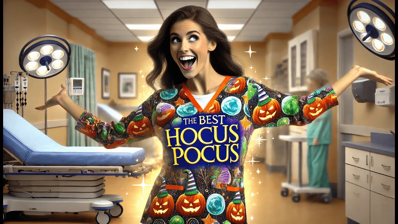 👚 Tooniforms Women Scrubs Top V-Neck Print TF736 | Best Hocus Pocus ...