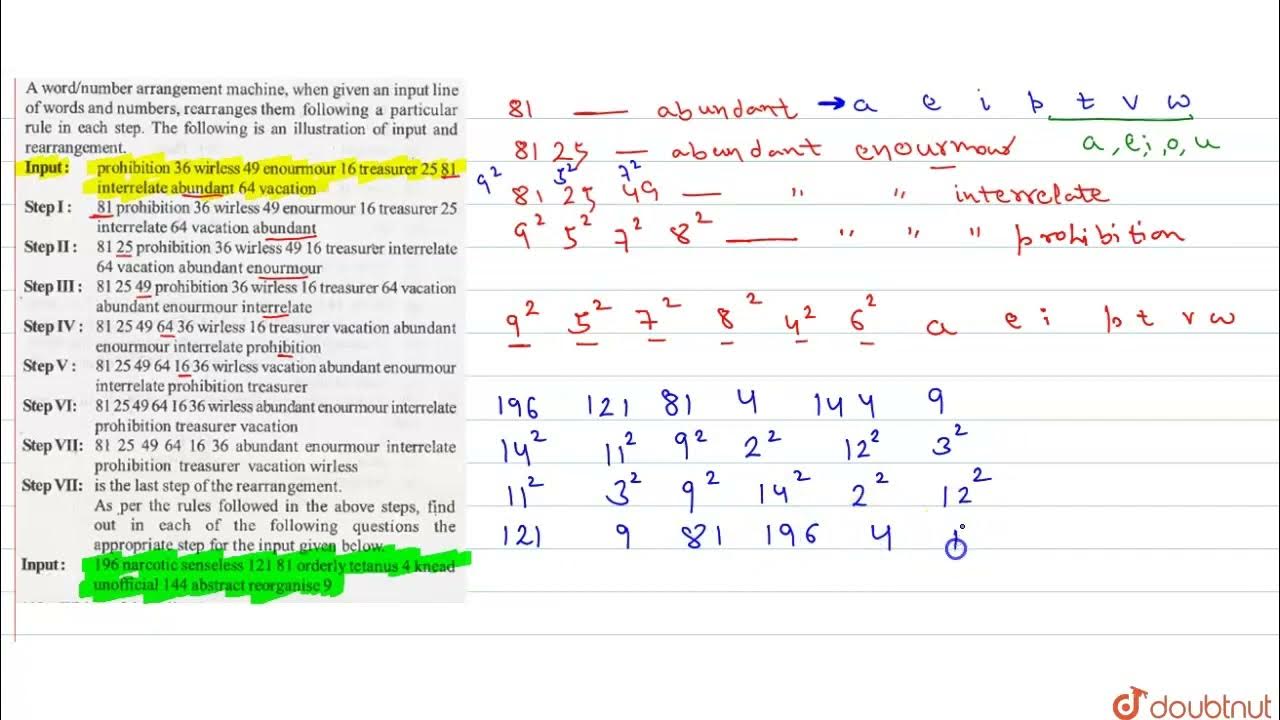 A word/number arrangement machine, when given an input line of words and numbers, rearranges the ...